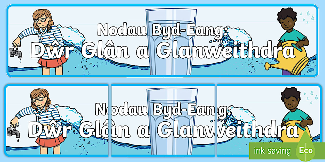 Baner Nodau Byd-Eang Dŵr Glân a Glanweithdra - Twinkl