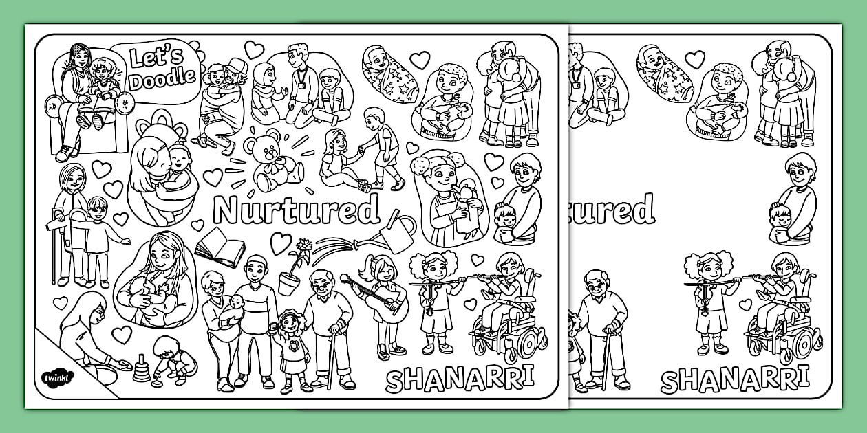 Let's Doodle About Nurtured SHANARRI Colouring Pages