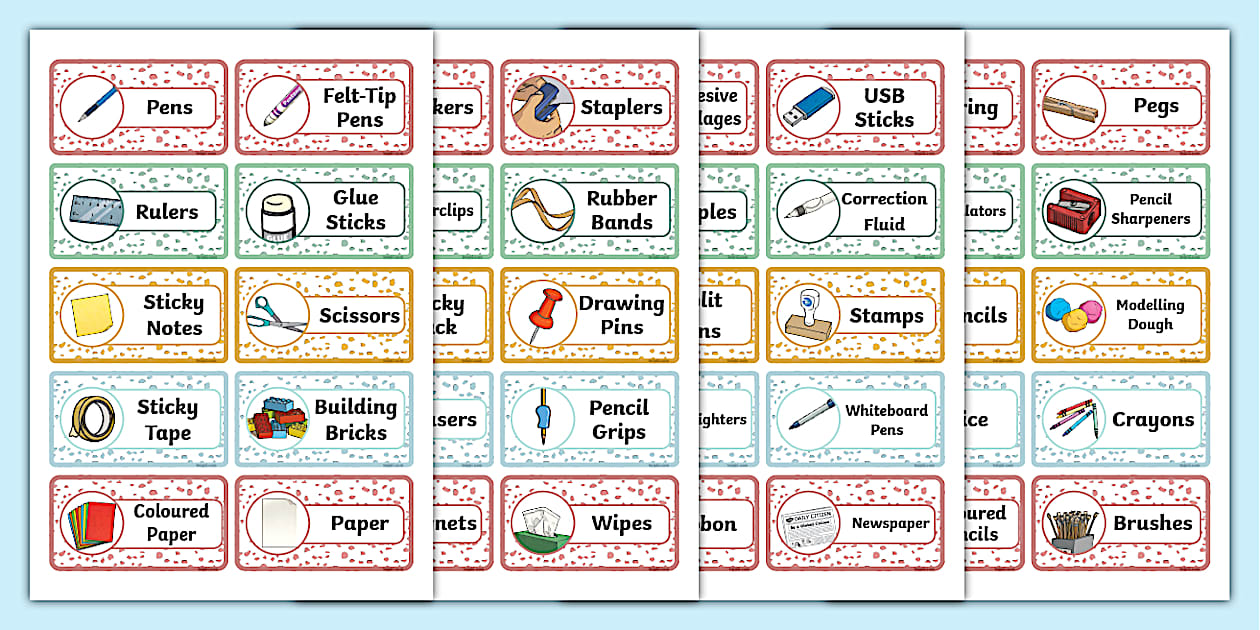 Speckled Pastel Themed Drawer Labels (teacher made) - Twinkl