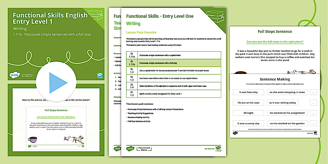 English Functional Skills: EL1.11b: (teacher made) - Twinkl