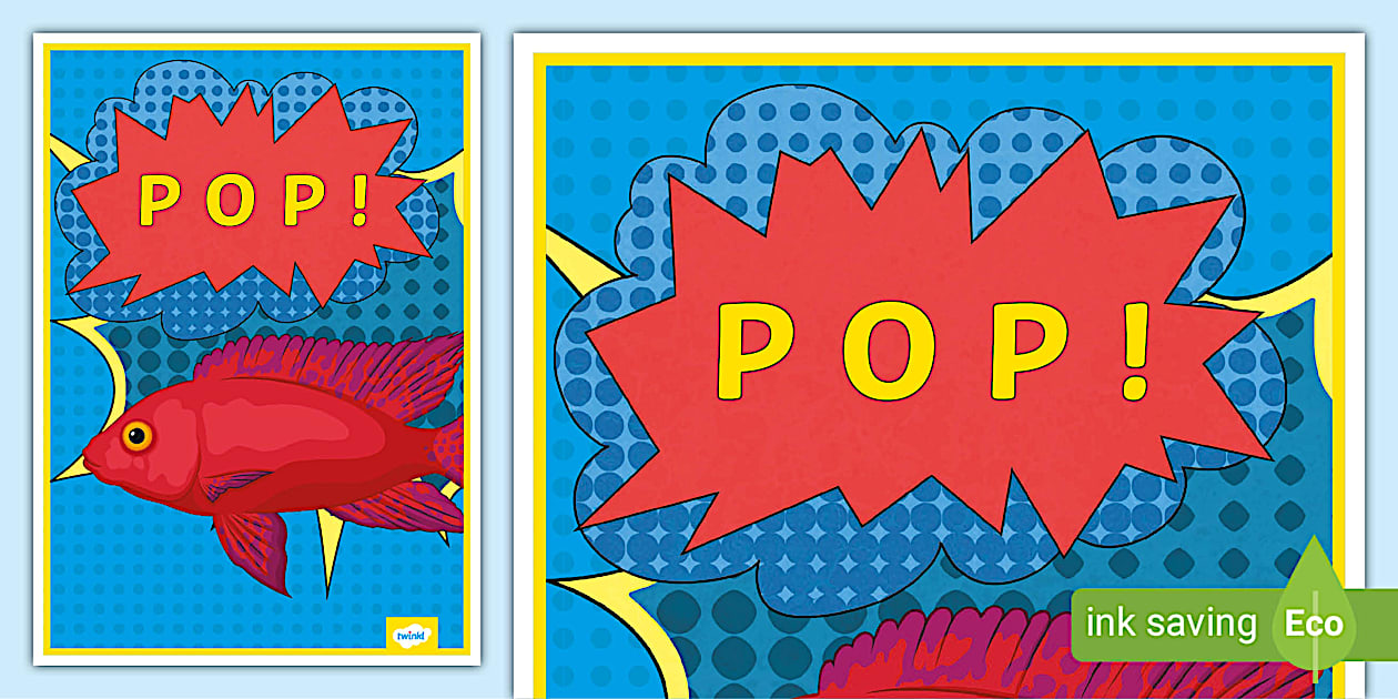 Fish Pop Art Display Poster (Teacher-Made) - Twinkl