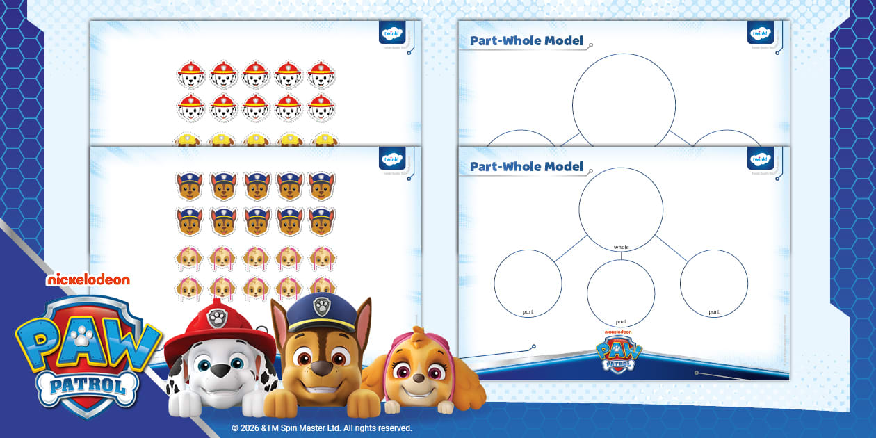 👉 PAW Patrol: Part-Whole Model Template And Counters