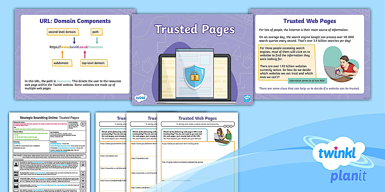 Computing: Strategic Searching Online: Trusted Pages Year 5 Lesson 3