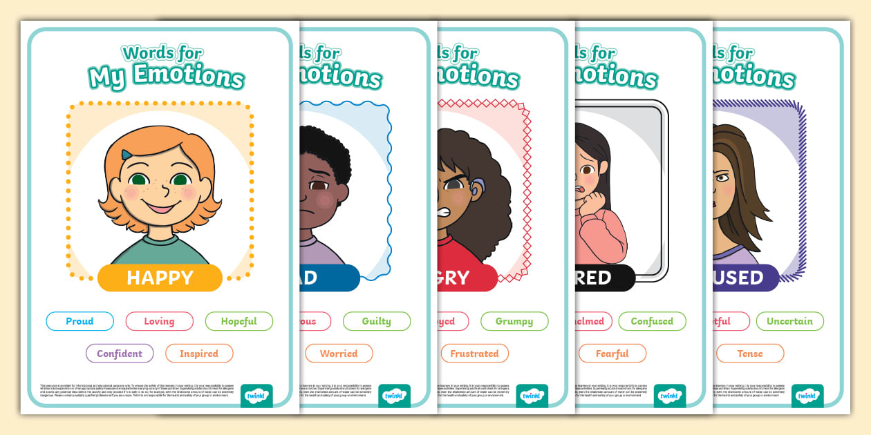 Words for My Emotions (Teacher-Made) - Twinkl