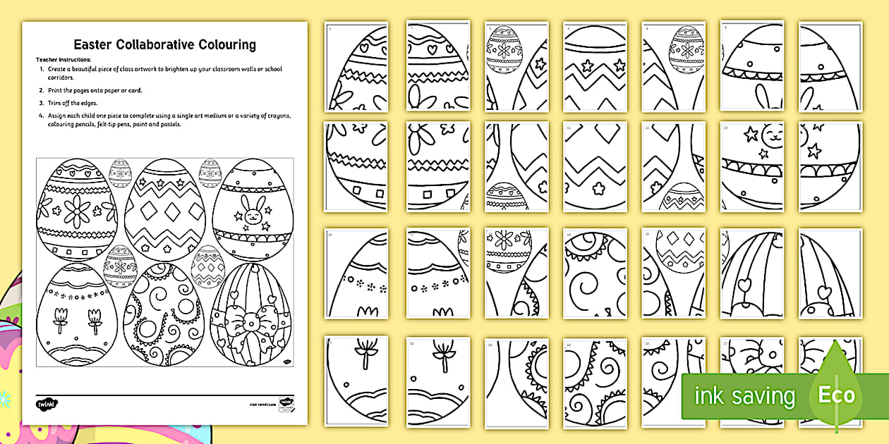 FP Easter Collaborative Colouring Activity Pack - Twinkl