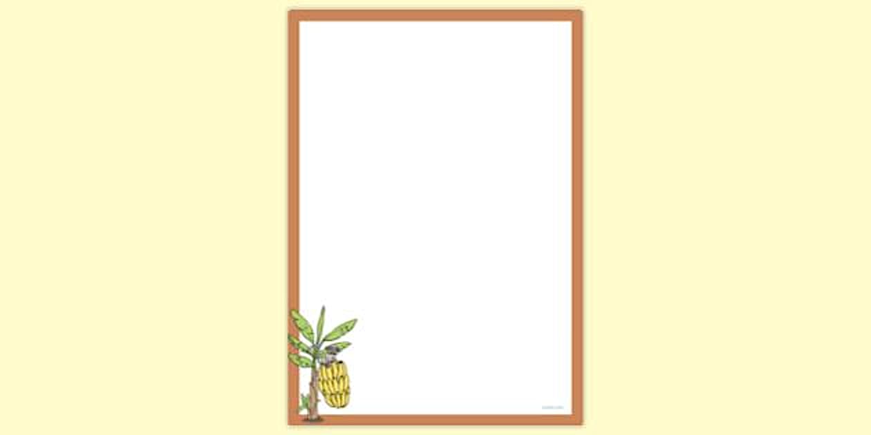 Monkey On Tree Page Border | Page Borders | Twinkl