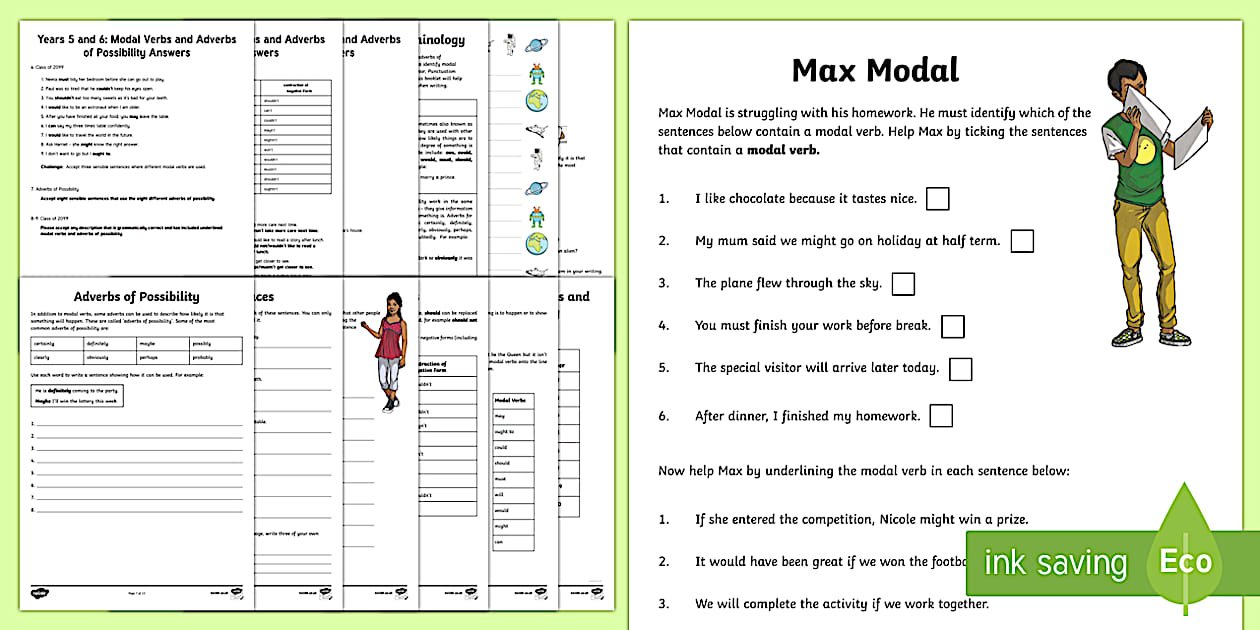 Modal Verbs and Adverbs of Possibility Home Activity Booklet
