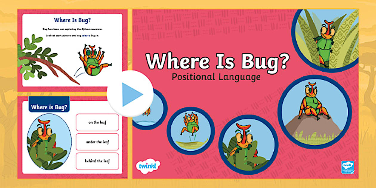 👉 Where Is Bug? Positional Language PowerPoint Game