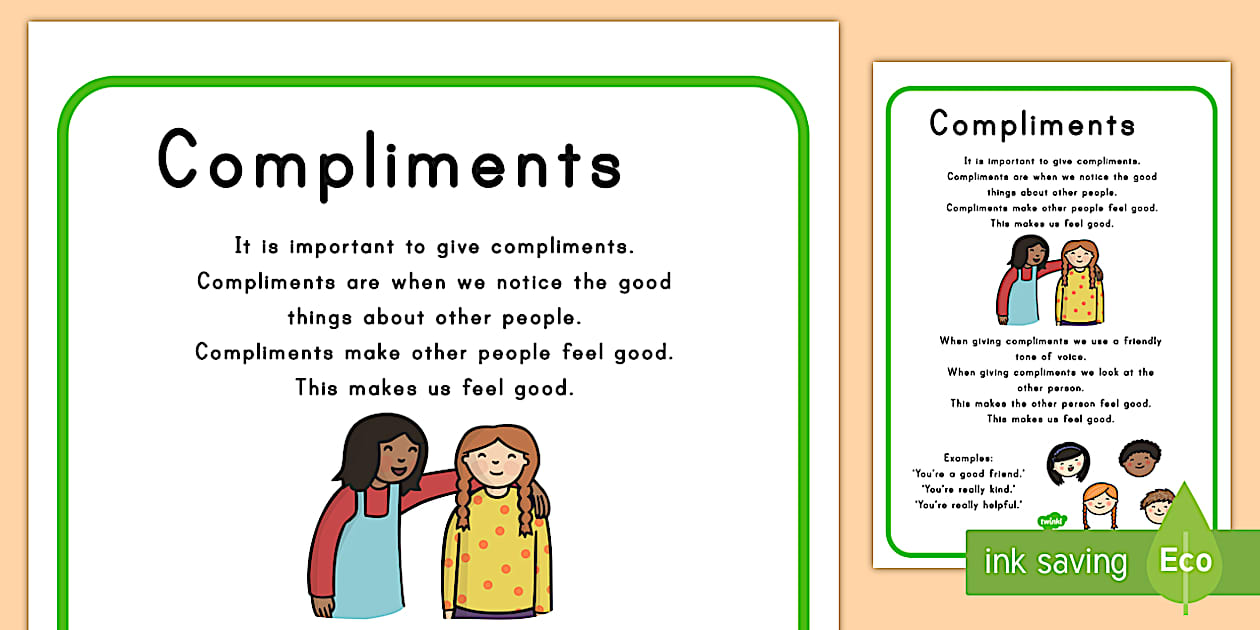 Giving Compliments Poster (teacher made) - Twinkl