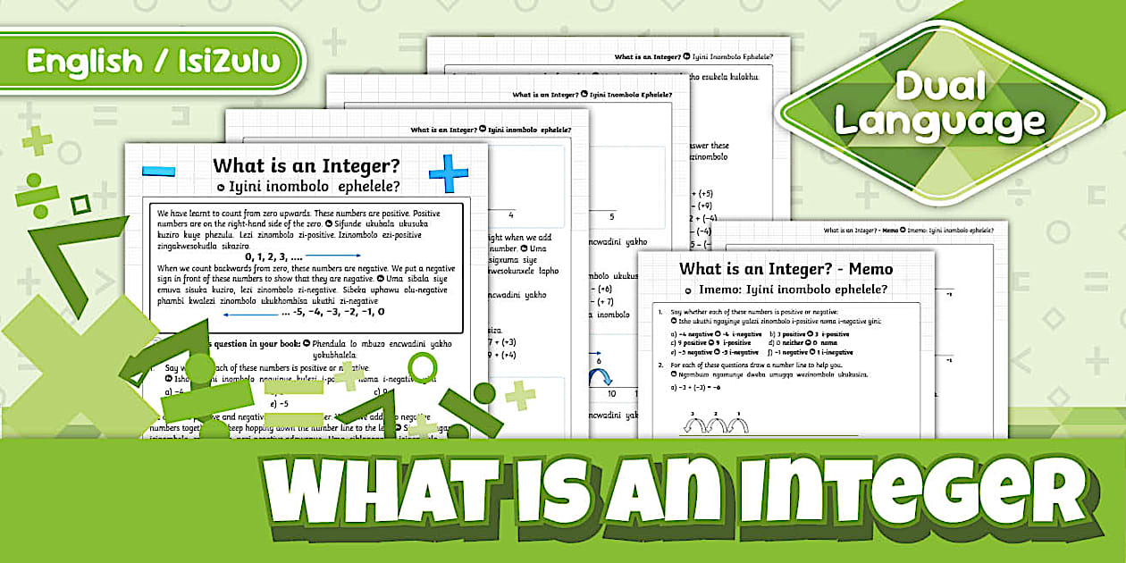 What is an Integer? Activity Sheet