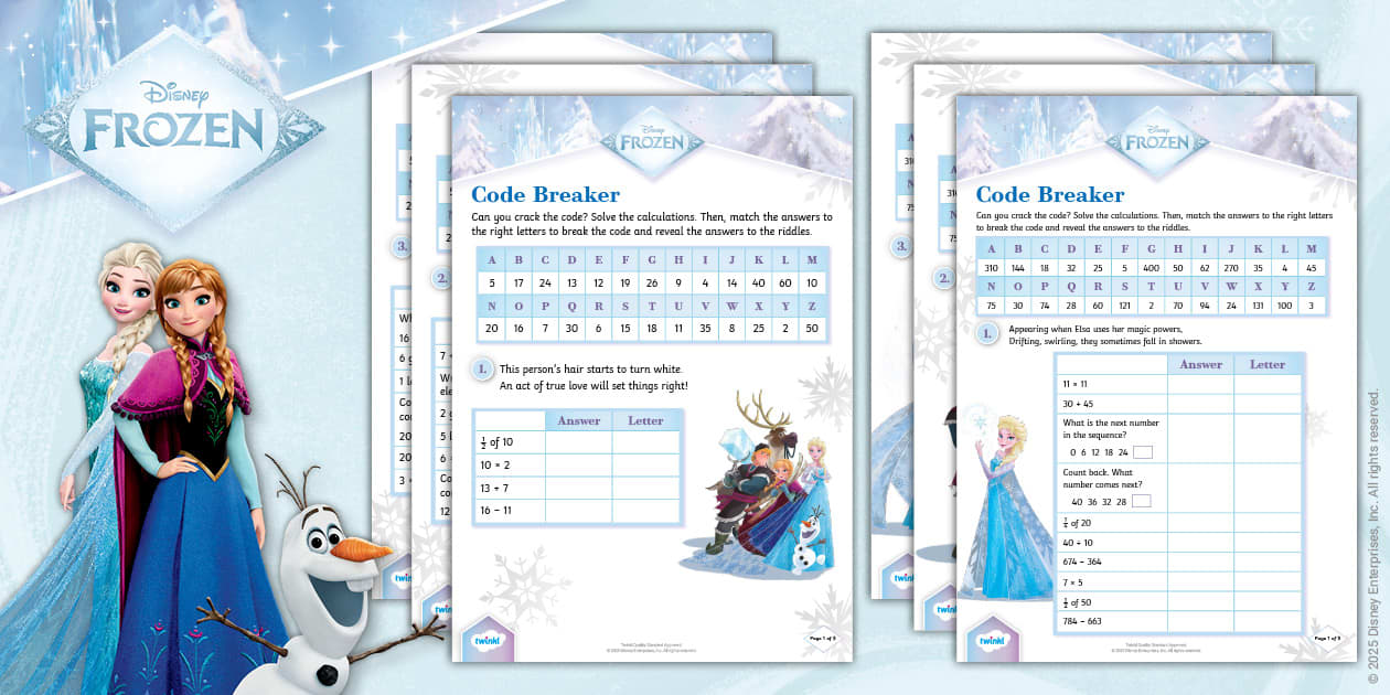 👉 Frozen: Maths Code Breaker Pack