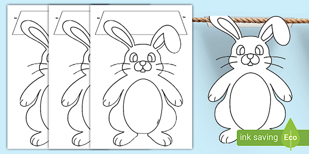 Rabbit Shape Bunting For Decoration - Display (teacher made)