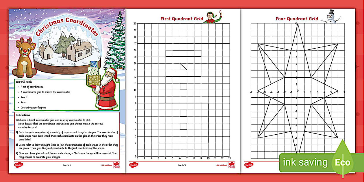 👉 Christmas Coordinates 4 Quadrants | Twinkl | Maths | KS2