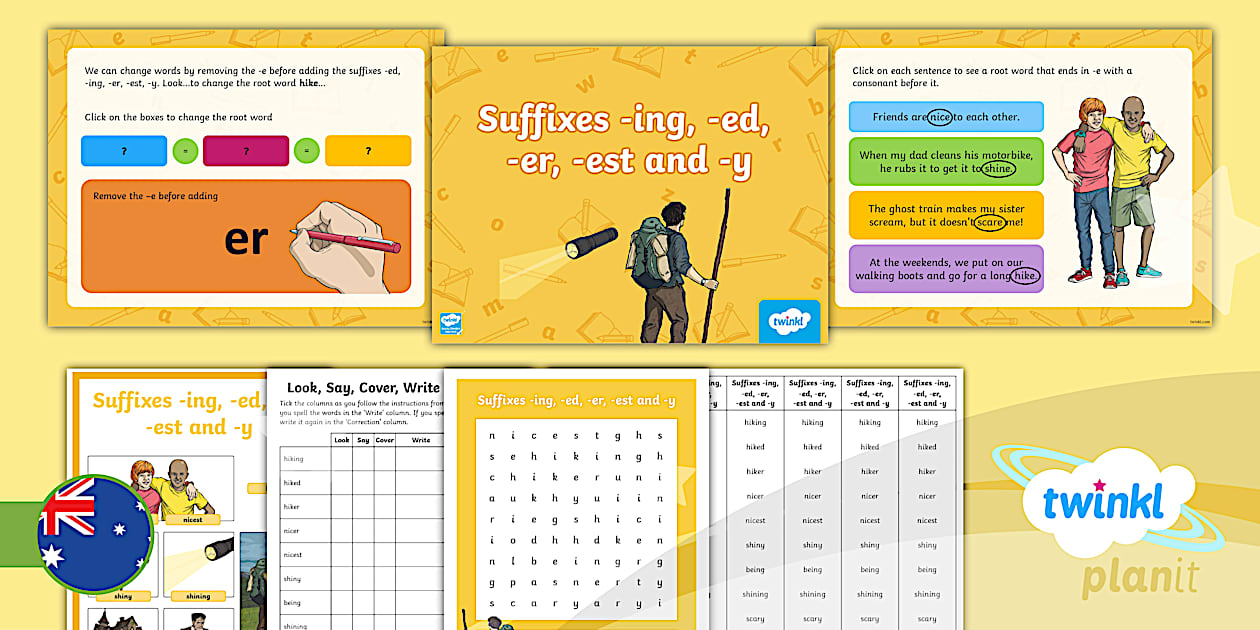 Year 3 Spelling: Suffixes -ing, -ed, -er, -est and -y