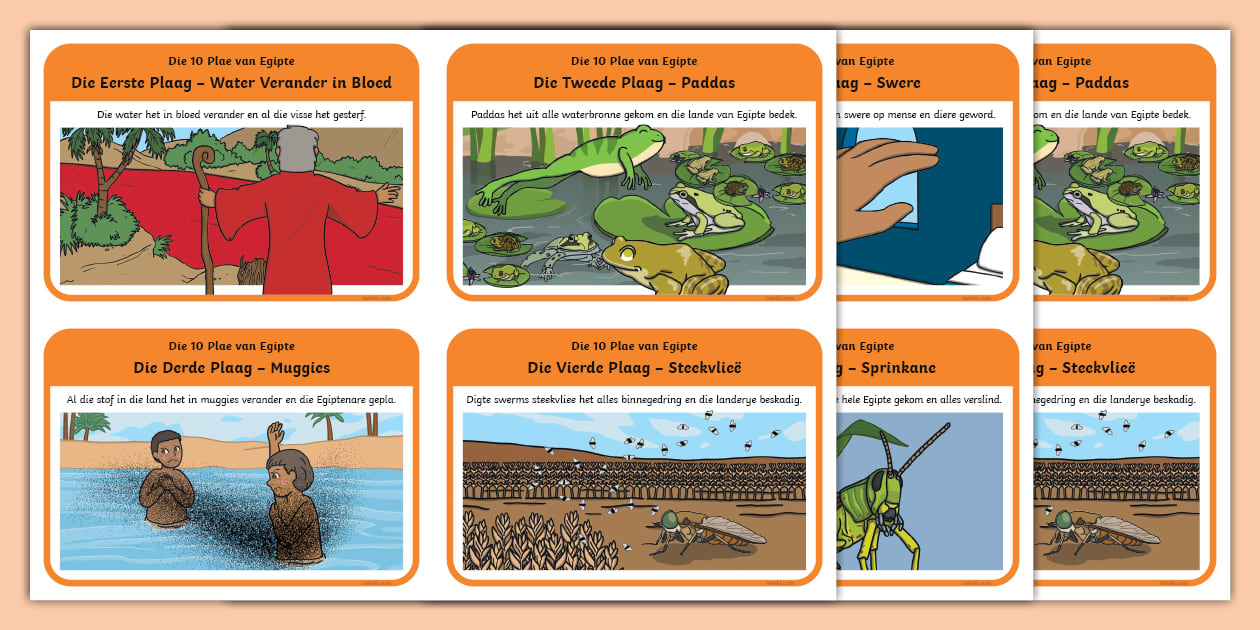 Die 10 Plae van Egipte - Storiekaarte (Hecho por educadores)