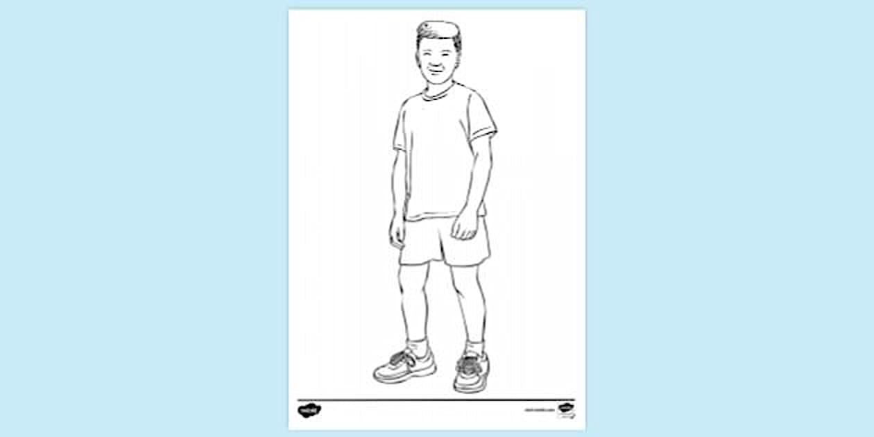 Boy in PE Kit Colouring | Colouring Sheets (teacher made)
