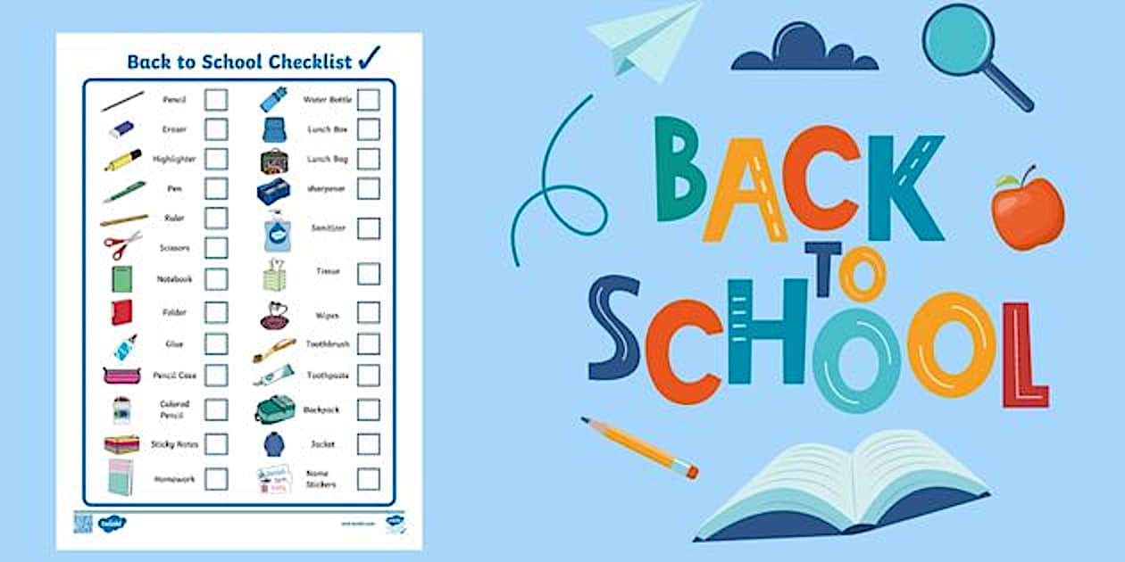 Back to School Supplies List - Checklist (teacher made)