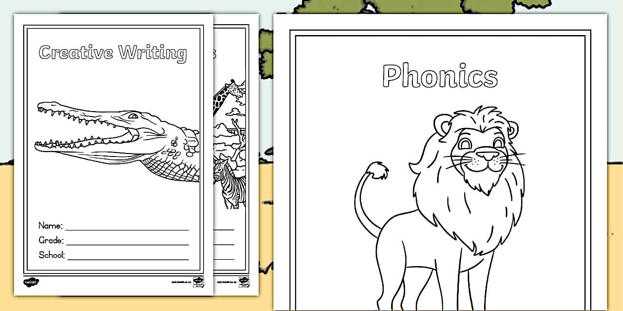 Grade 3 Safari Themed Editable Book Covers