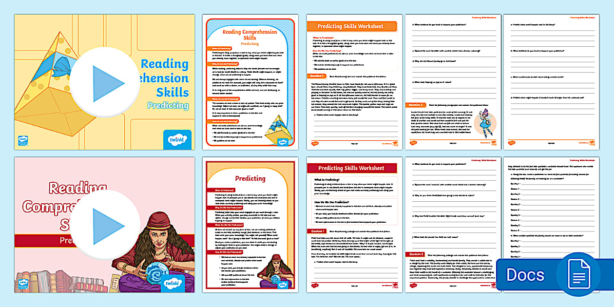Reading Comprehension Skills Pack: Predicting (Year 3-6)