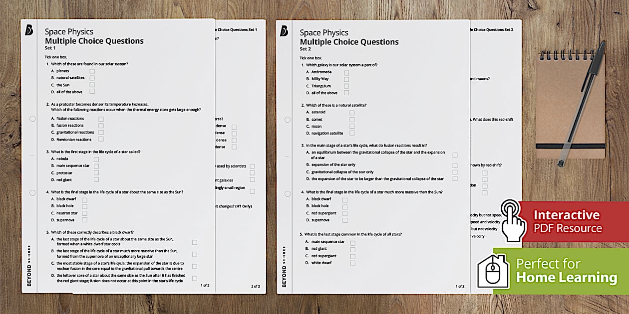 AQA GCSE Physics: Space Multiple Choice Questions | Beyond