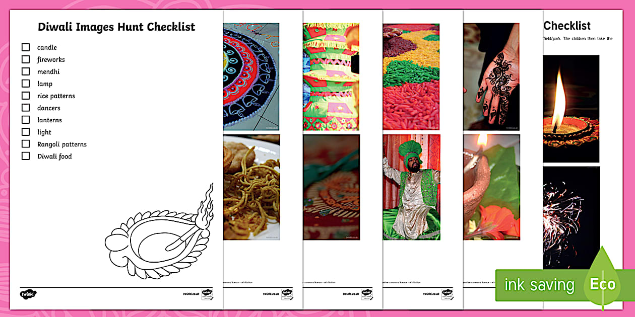Diwali Images Hunt Checklist - Twinkl