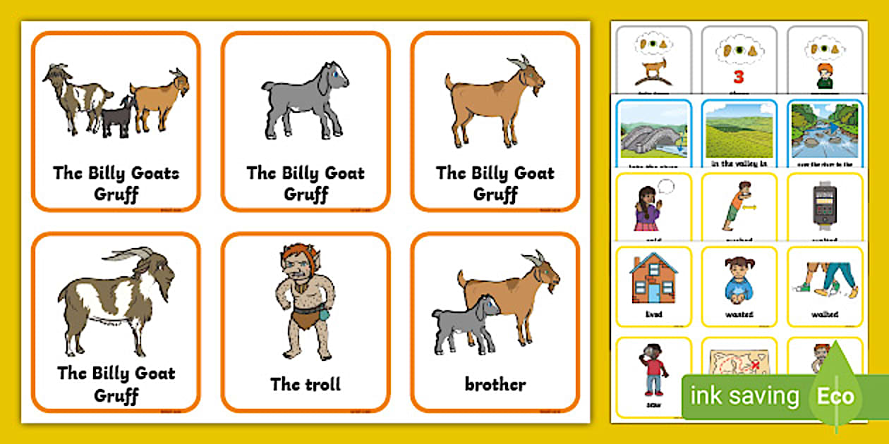 Colourful Semantics: Three Billy Goats Gruff (teacher made)