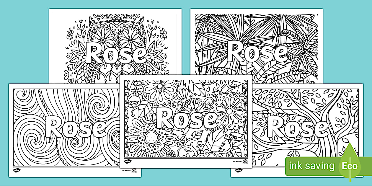 Free Rose Mindfulness Name Colouring Activity for Children!