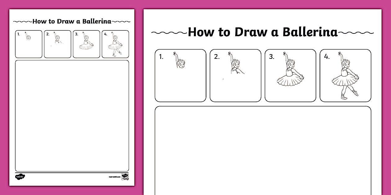 How to Draw a Ballerina Activity (teacher made) - Twinkl