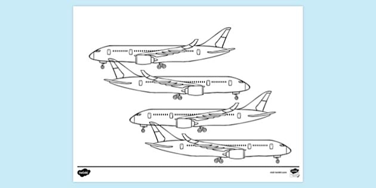 Colouring Page Airplanes Jets | Colouring Sheets - Twinkl