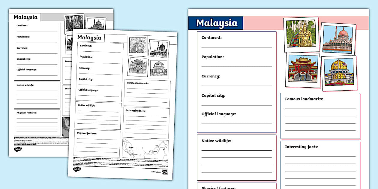Malaysia Fact File Template - Twinkl Geography - Twinkl