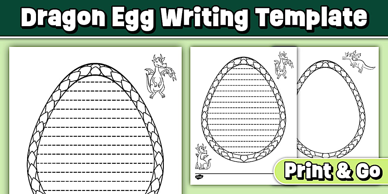 Dragon Egg Writing Template