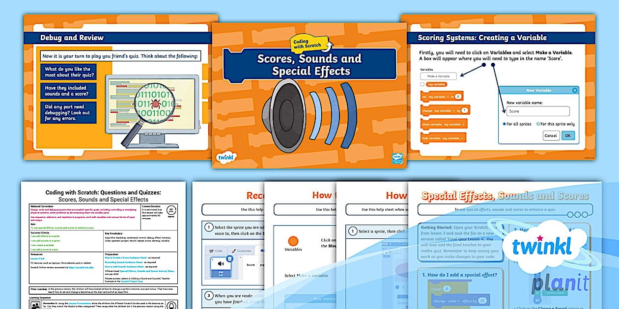 Coding with Scratch: Scores, Sounds and Special Effects Y4