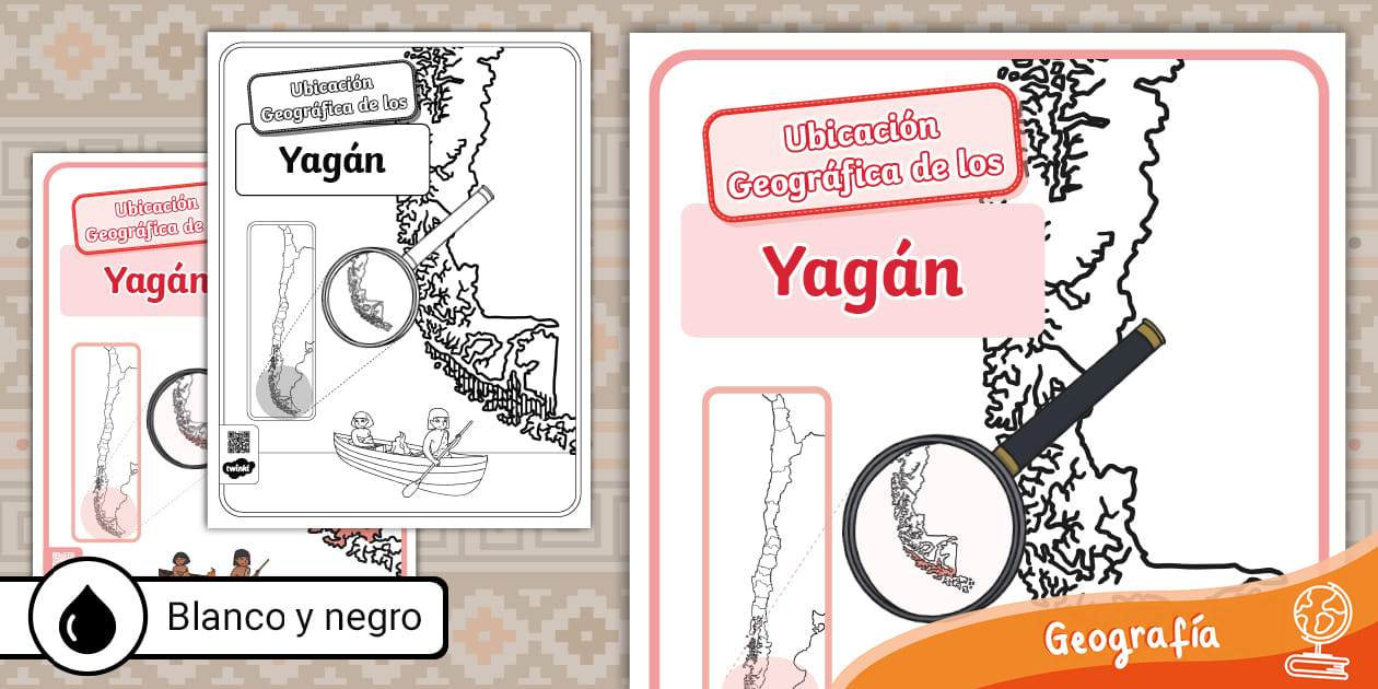 Póster | Mapa | Ubicación Geográfica | Pueblo Yagán | Chile