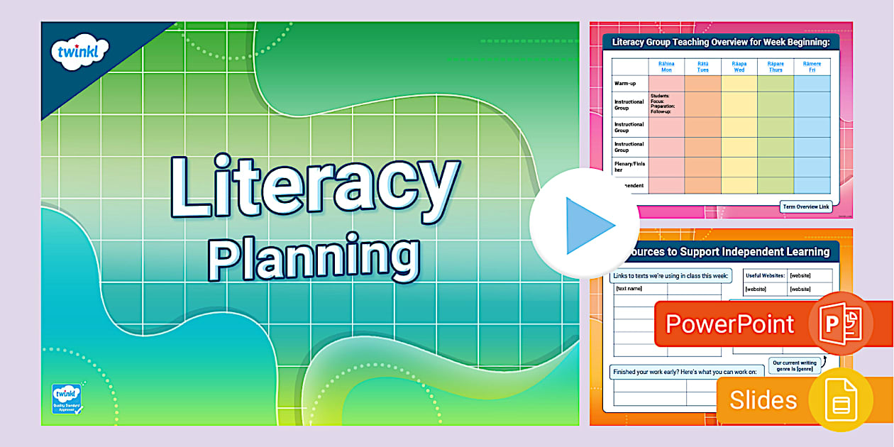 NZ Editable Google Slides Literacy Planning Template