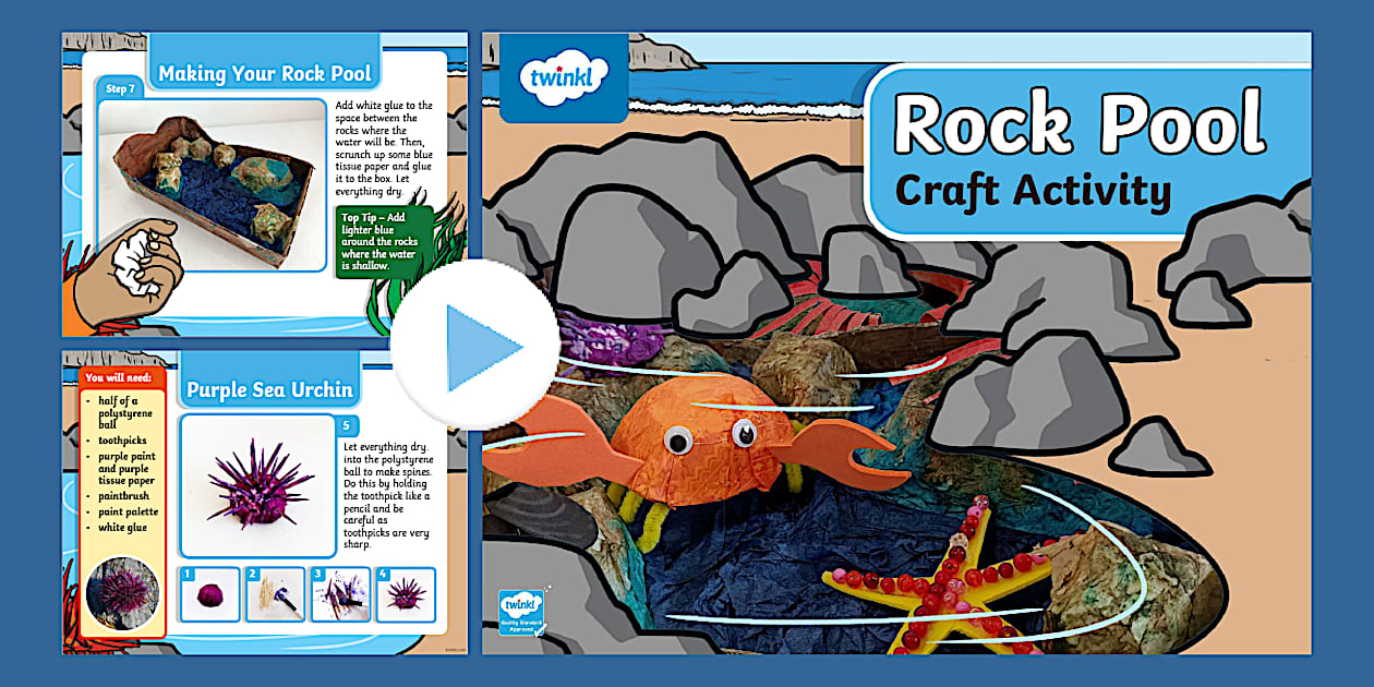 KS1 Rock Pool Craft Activity (teacher made) - Twinkl