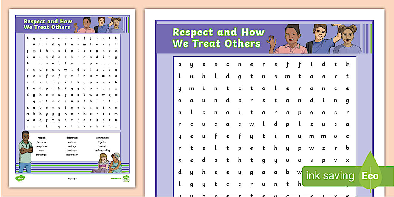 Respect and How We Treat Others Wordsearch (Teacher-Made)