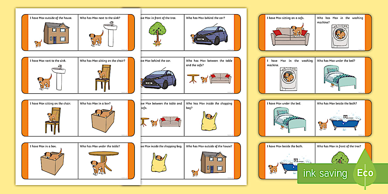 Preposition Loop Cards - Twinkl
