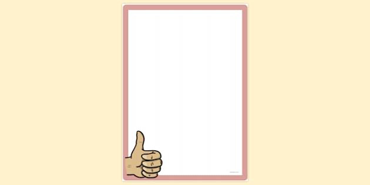 Simple Blank Thumbs Up Icon Page Border | Twinkl - Twinkl