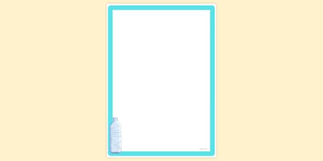 Simple Blank Plastic Bottle Page Border | Twinkl - Twinkl