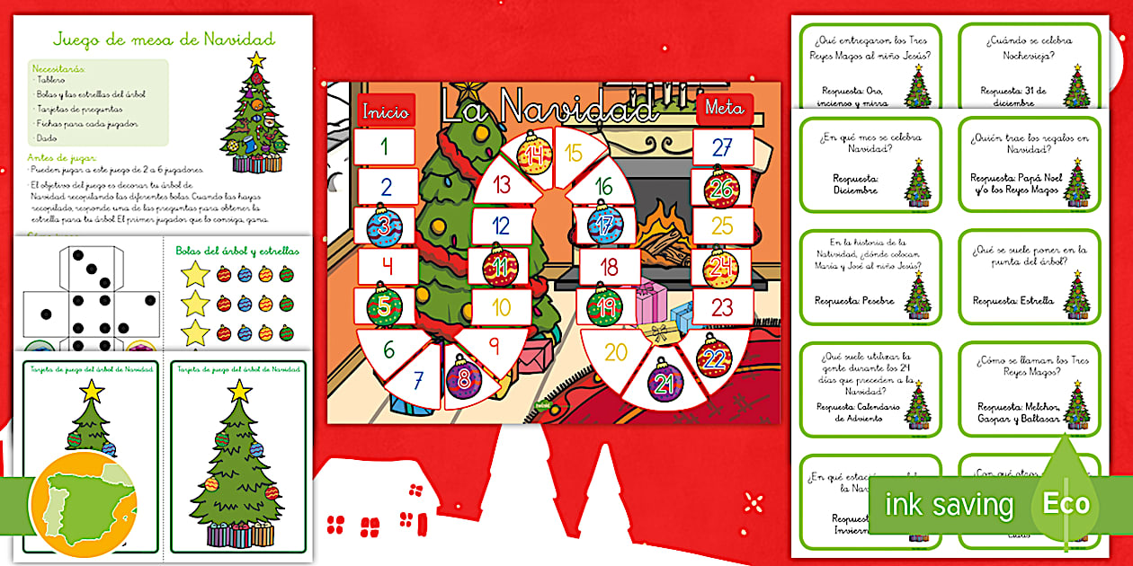 Juego de mesa: La Navidad - Twinkl
