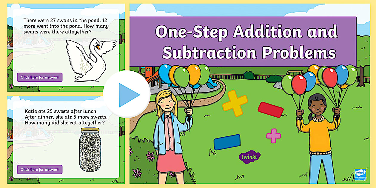 One-Step Addition and Subtraction PowerPoint - Twinkl