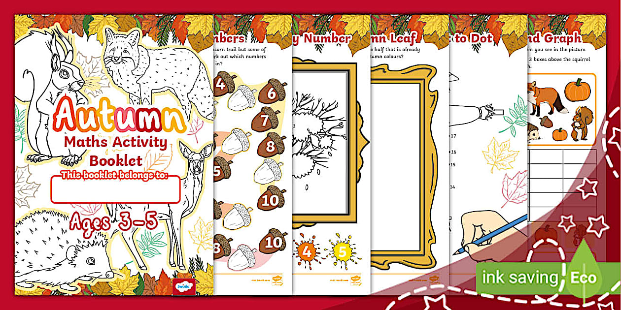 Autumn Maths Activity Booklet for Ages 3-5 - Twinkl
