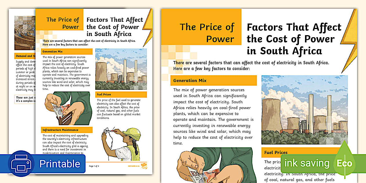 Factors That Affect the Cost of Power in South Africa