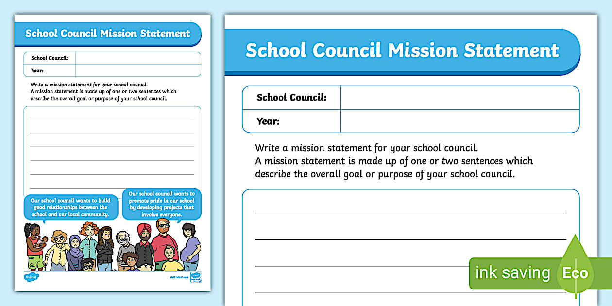 Mission Statement Template | KS1 | Writing Frame - Twinkl