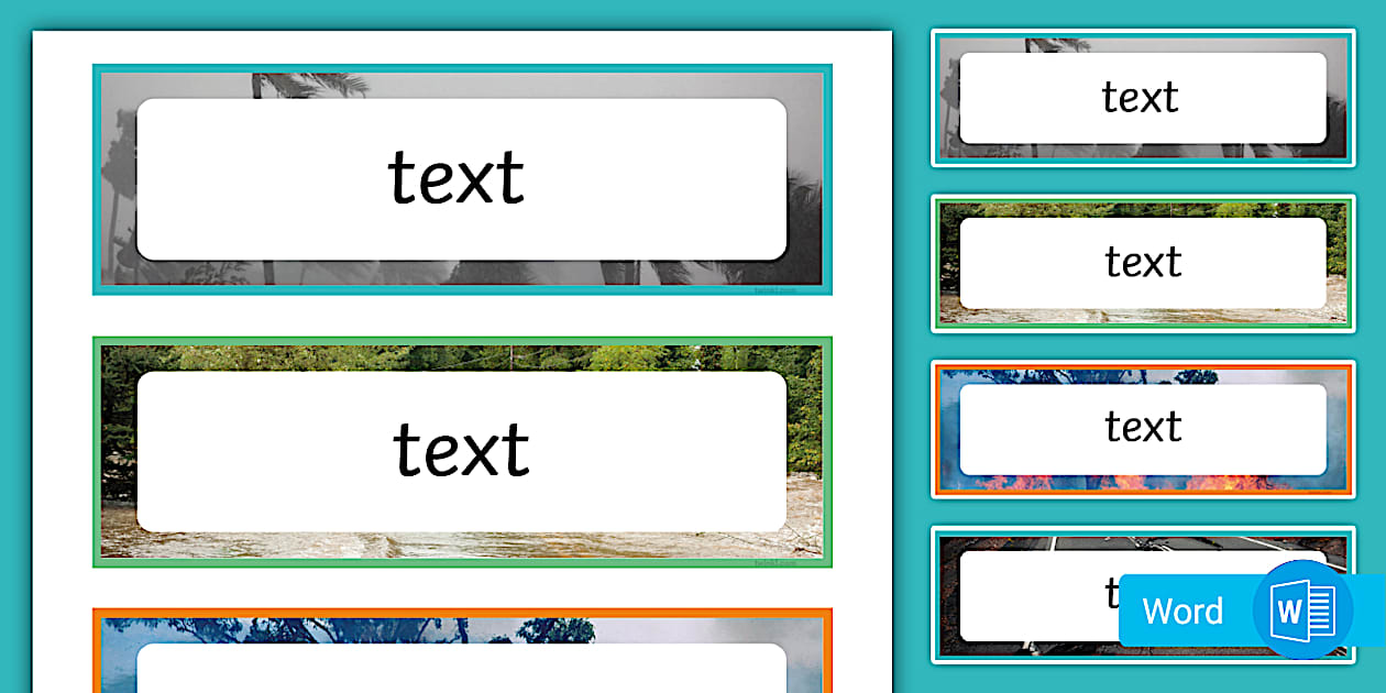 Natural Phenomena Editable Drawer Labels (teacher made)