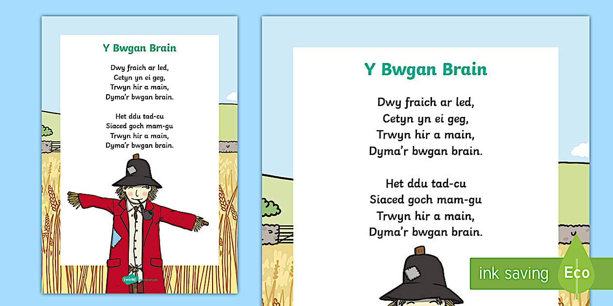Y Bwgan Brain Hwiangerddi Cymreig (Teacher-Made) - Twinkl
