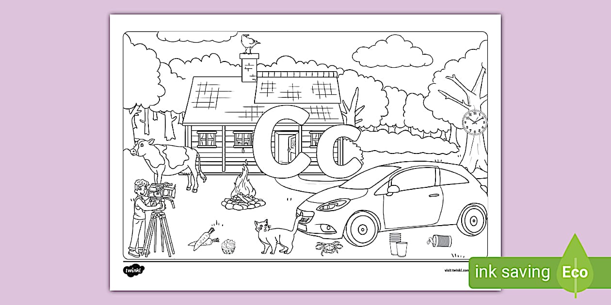 C Sound Loaded Colouring Page (teacher made) - Twinkl