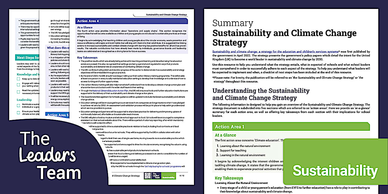Summary: Sustainability and Climate Change Strategy - Twinkl