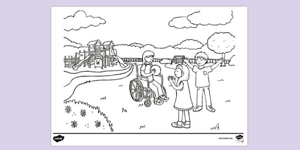 Playing Outside Colouring Sheet | Twinkl Resources - Twinkl
