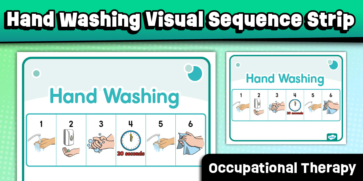 Hand Washing Visual Sequence Strip for Occupational Therapy and Life Skills